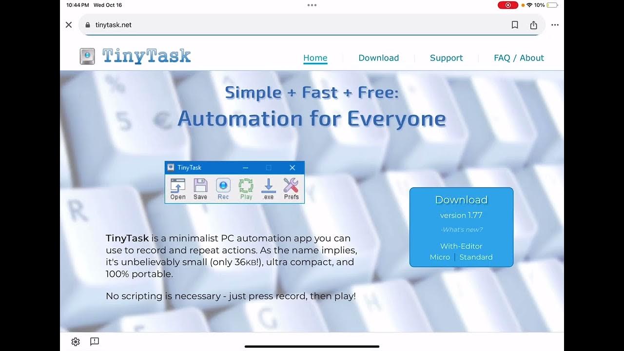 Here is how to download tinytask!! (quick tutorial) - YouTube