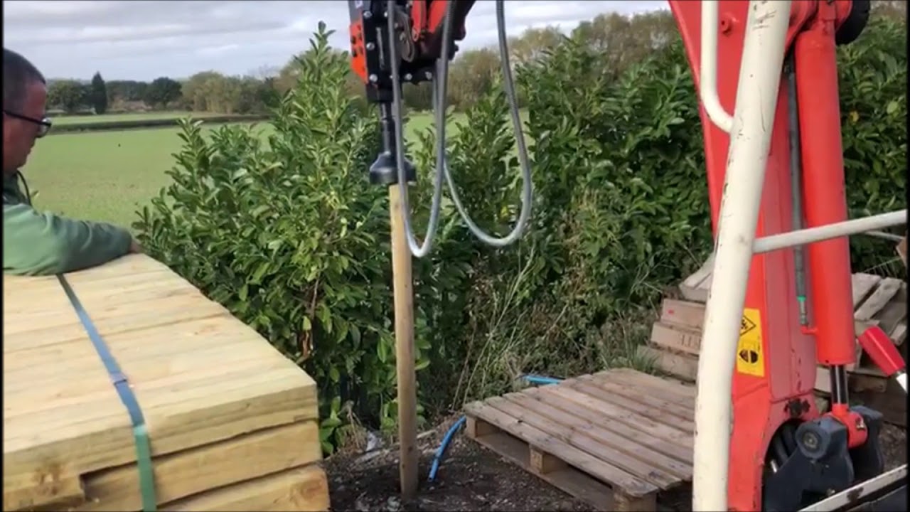 hydraulic post knocker - YouTube