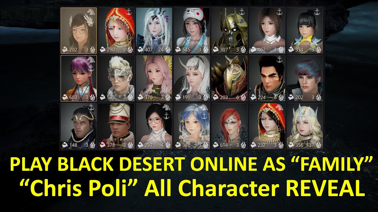 Play Black Desert Online as "FAMILY", "Chris Poli" All Character REVEAL ...