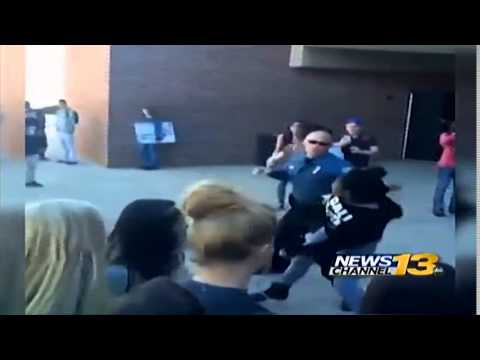 Teen punched in face by police officer breaking up fight - YouTube