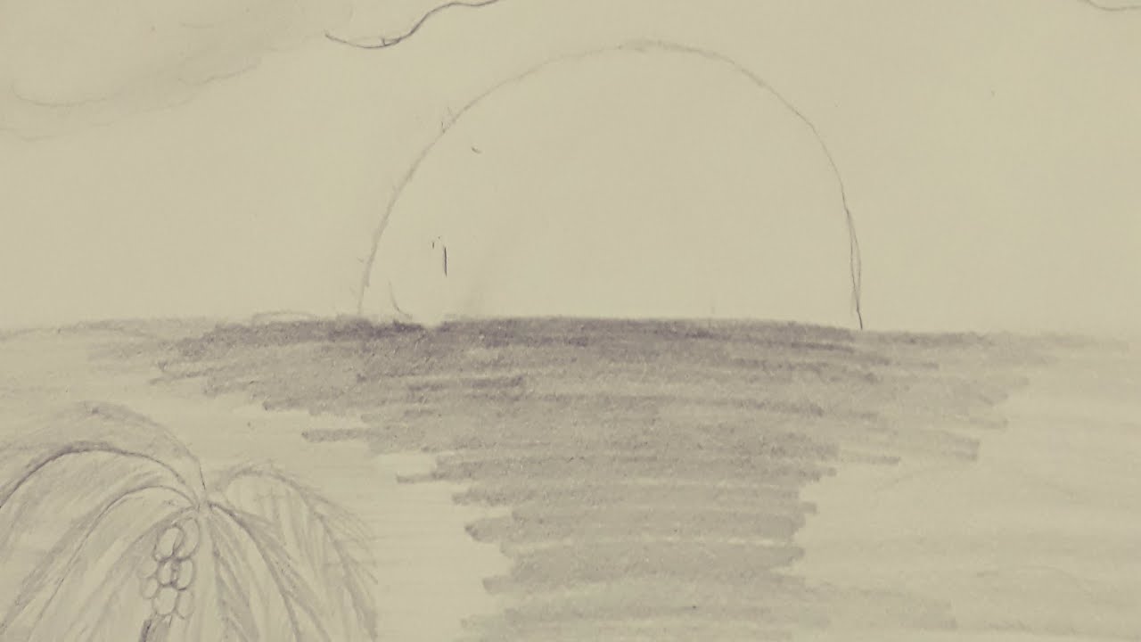 How to draw a sea side - YouTube