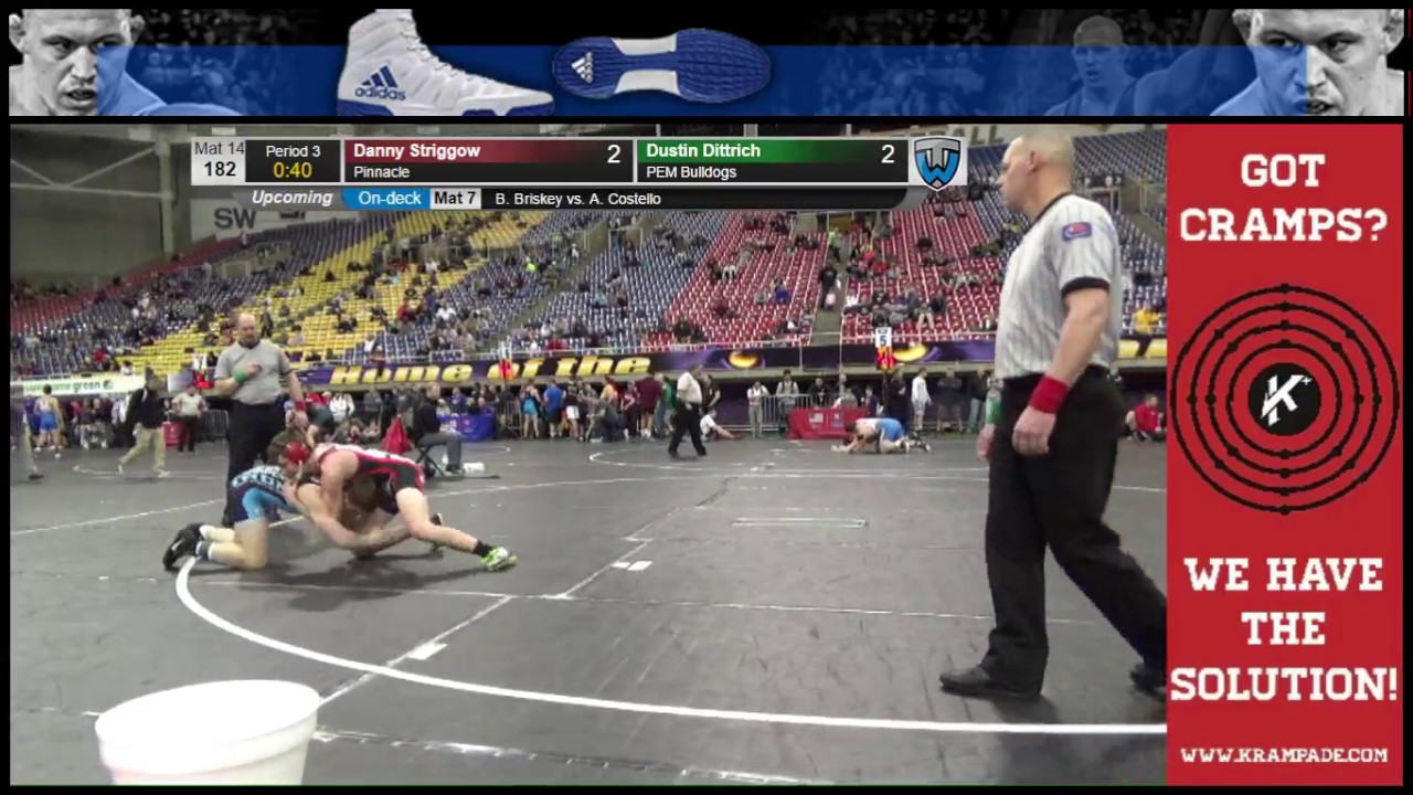 3716 Cadet 182 Mat 14 Dustin Dittrich PEM Bulldogs vs Danny Striggow ...