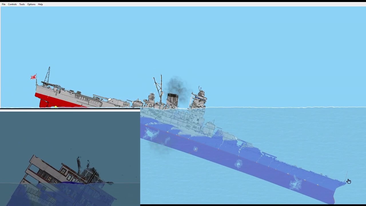 Floating Sandbox/Sinking of IJN Musashi - YouTube