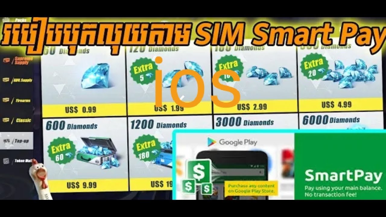 How to top up use smart pay on ios khmer - YouTube