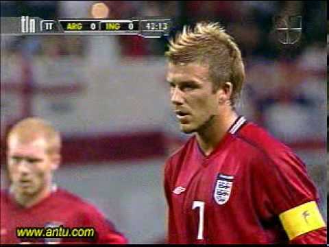FIFA World Cup 2002 (Argentina vs.England) - Beckham - YouTube