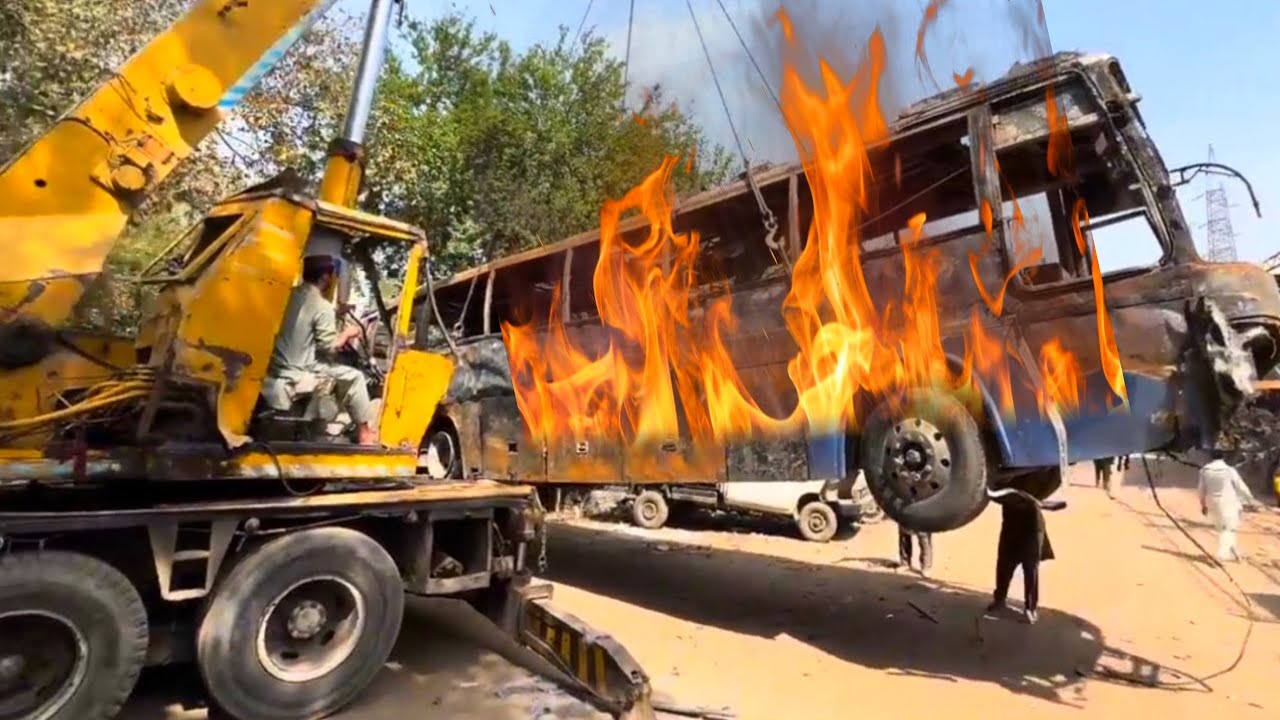 Top 1 Dangerous Accident Passenger Bus Completely burnt rebuilt - YouTube
