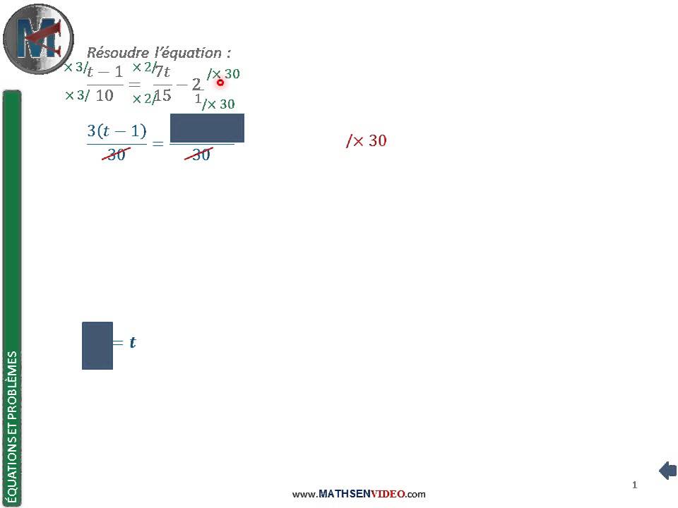 Exercice: Équation avec des fractions - YouTube