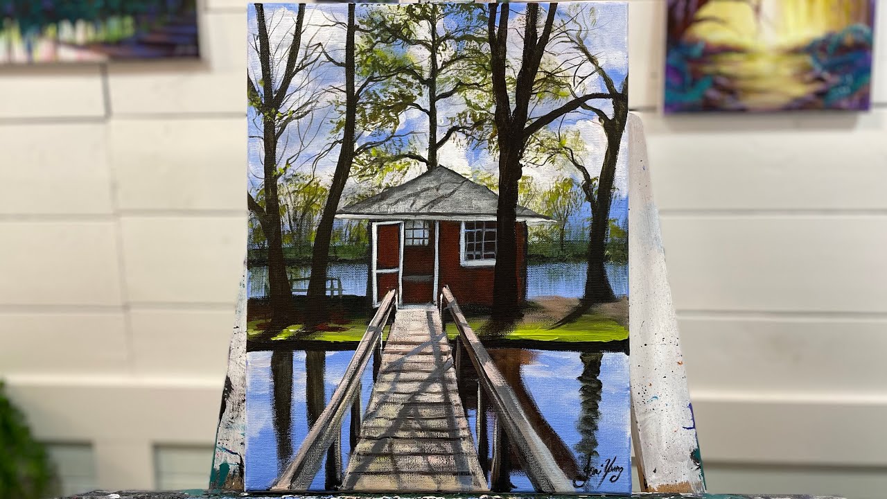 How To Paint ISLAND OF SECRETS easy step by step for beginners #acrylic ...