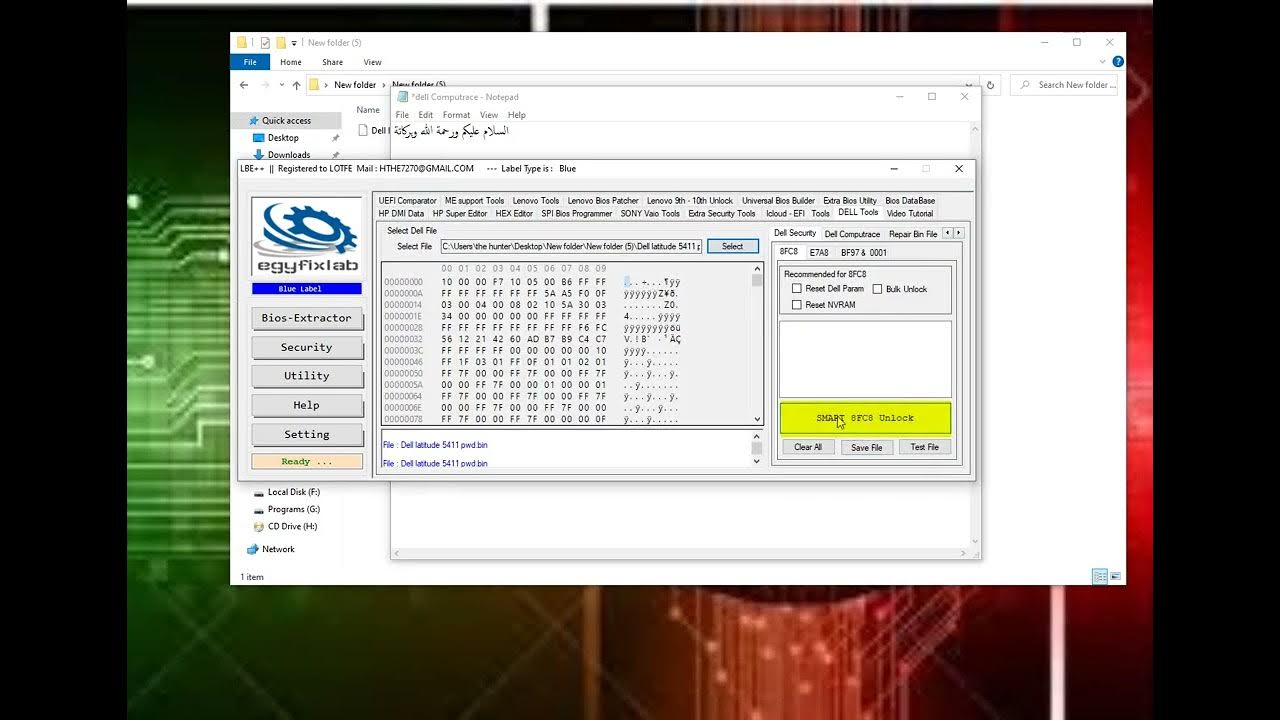 How to remove password dell 8fc8 with LBE - YouTube