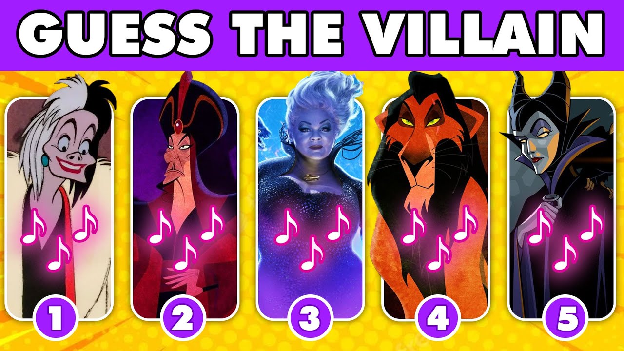 Guess The Disney Villain | Cruella , Jafar,Ursula ,Scar ,Maleficent ...
