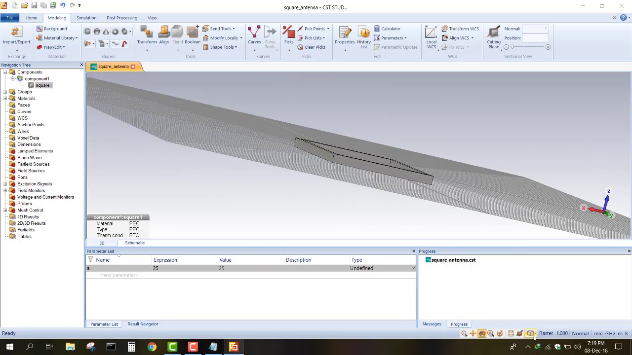 Square loop antenna design using CST - YouTube