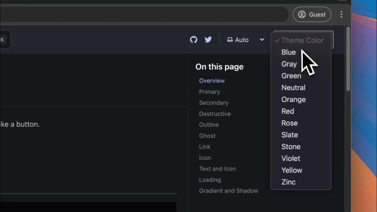 Dynamic Theme Color Selector for Flutter Shadcn UI Documentation 🎨 ...