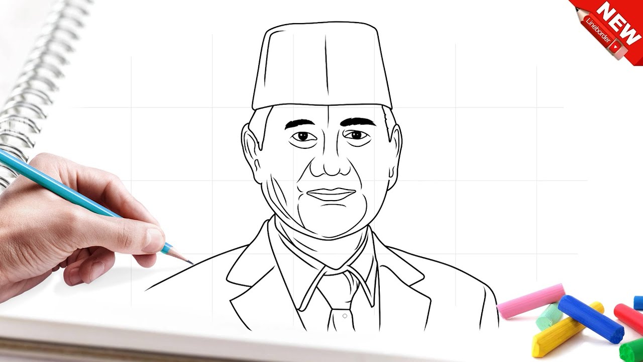 Cara menggambar prabowo subianto dengan mudah dan keren untuk anak-anak ...