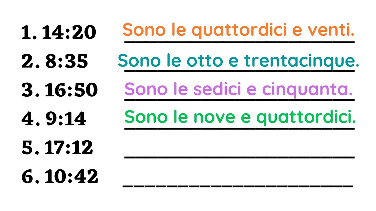 Italian telling time | How to tell time | Useful vocabulary | Level A2 ...