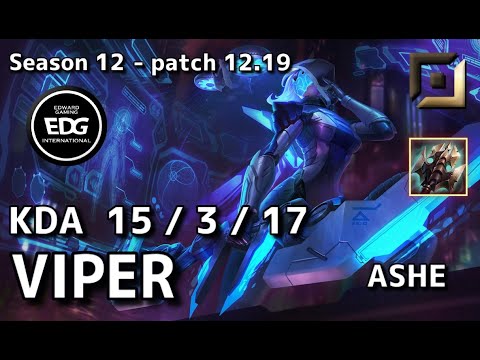 【NAサーバー/M1】EDG Viper アッシュ(Ashe) VS カリスタ(Kalista) BOT - Patch12.19 NA Ranked【LoL】 - YouTube