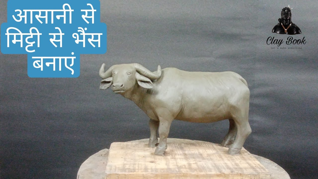clay sculpture - How to make a buffalo out of clay | Buffalo making ...