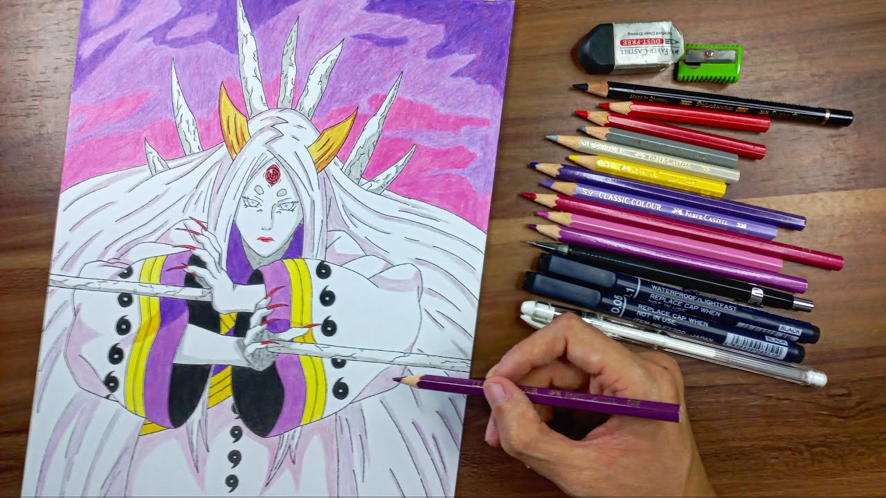 Drawing KAGUYA OTSUTSUKI | Naruto Shippuden | Speed Drawing - YouTube