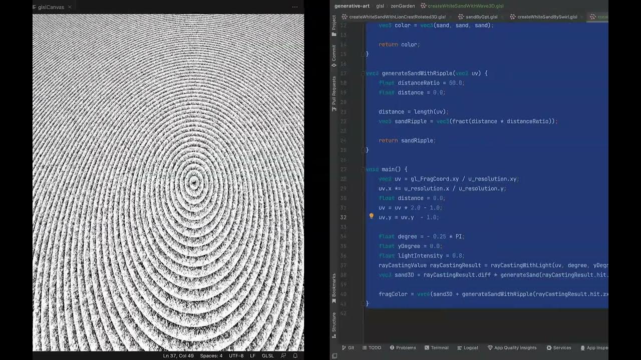 White sand with simple wave in 3D by glsl - YouTube