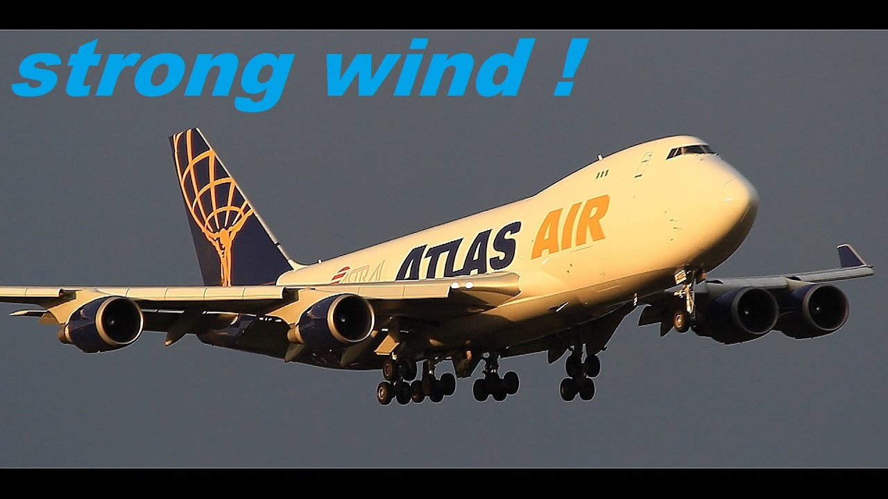 amazing sunrise windy landing Atlas Air Boeing 747-400F at Pisa (LIRP ...