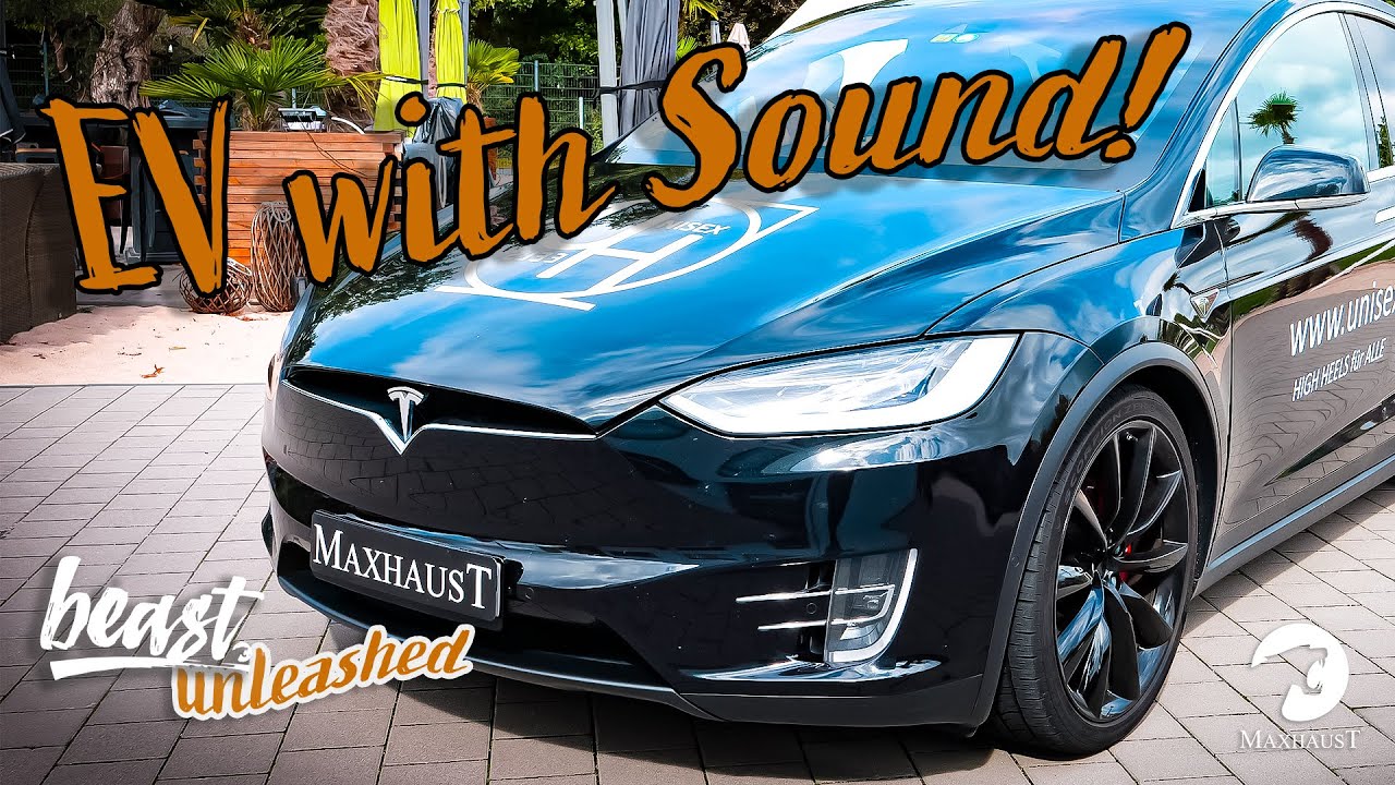 #tesla Model X with Sound! Electric Car with V8 Sound by #maxhaust ...