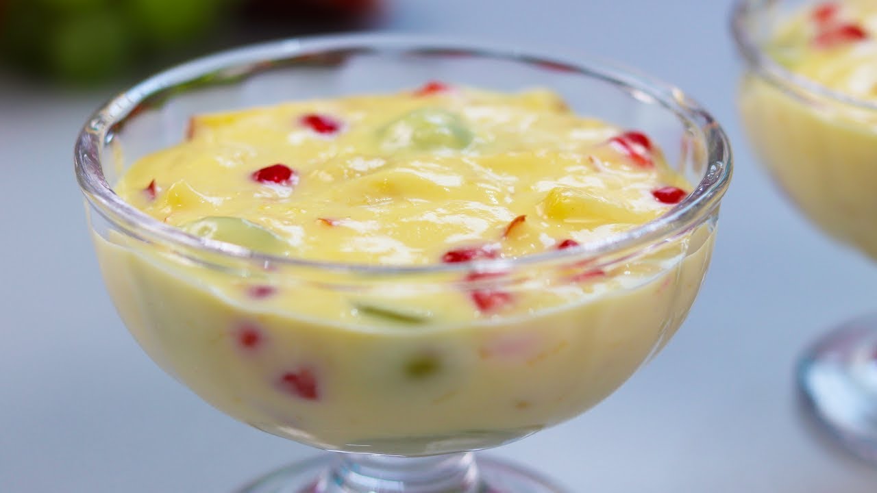 Fruit custard | How to make fruits custard | Easy homemade fruit ...