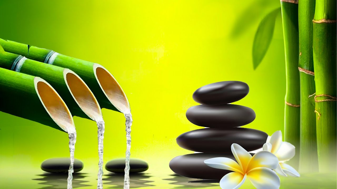 Healing Piano Music with Bamboo Pipe Running Water for Relaxation ...