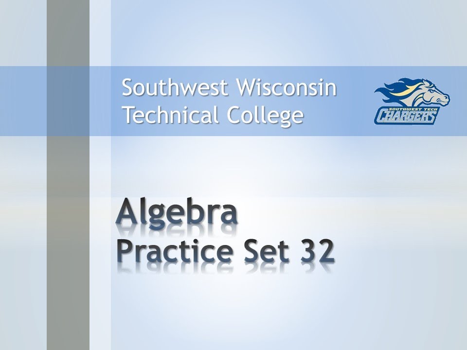 Math Review - Algebra Chapter Practice Set 32 "Algebra: Distance, Time ...
