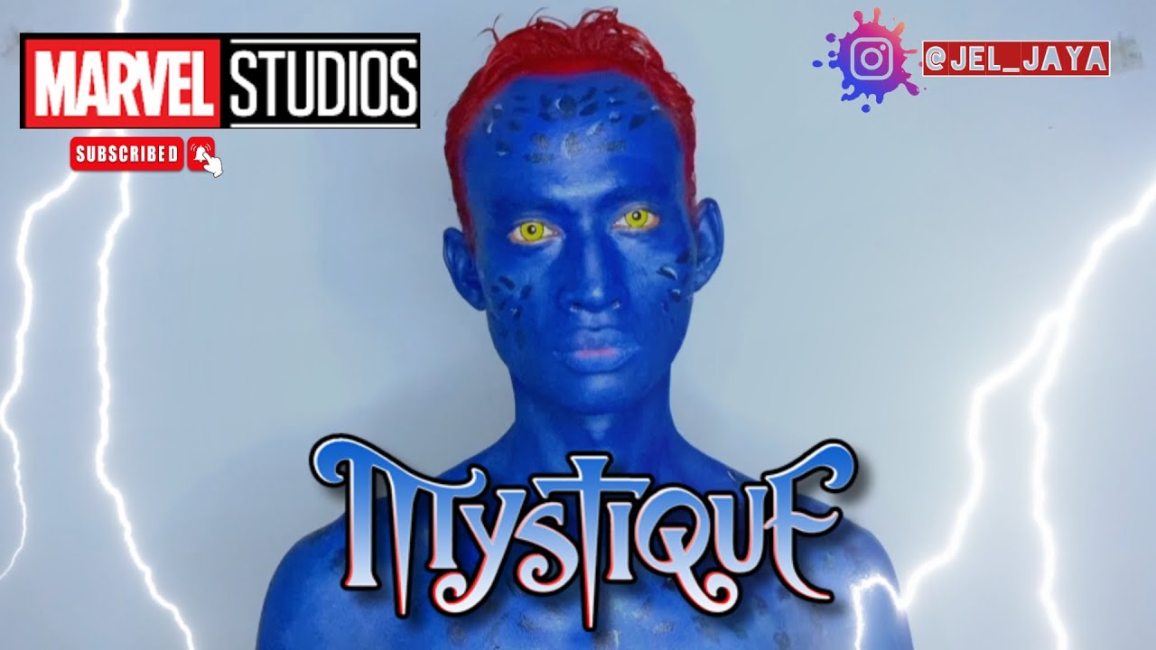 Tutorial Makeup Karakter Mystique Marvel Film X-MAN face painting - YouTube