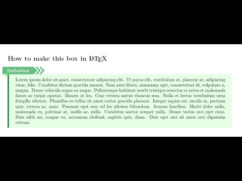 Making fancy boxes in latex - YouTube