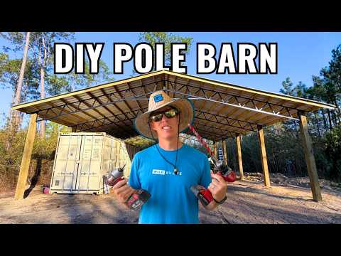 This Was SKETCHY! Lifting Heavy Trusses On My DIY Pole Barn