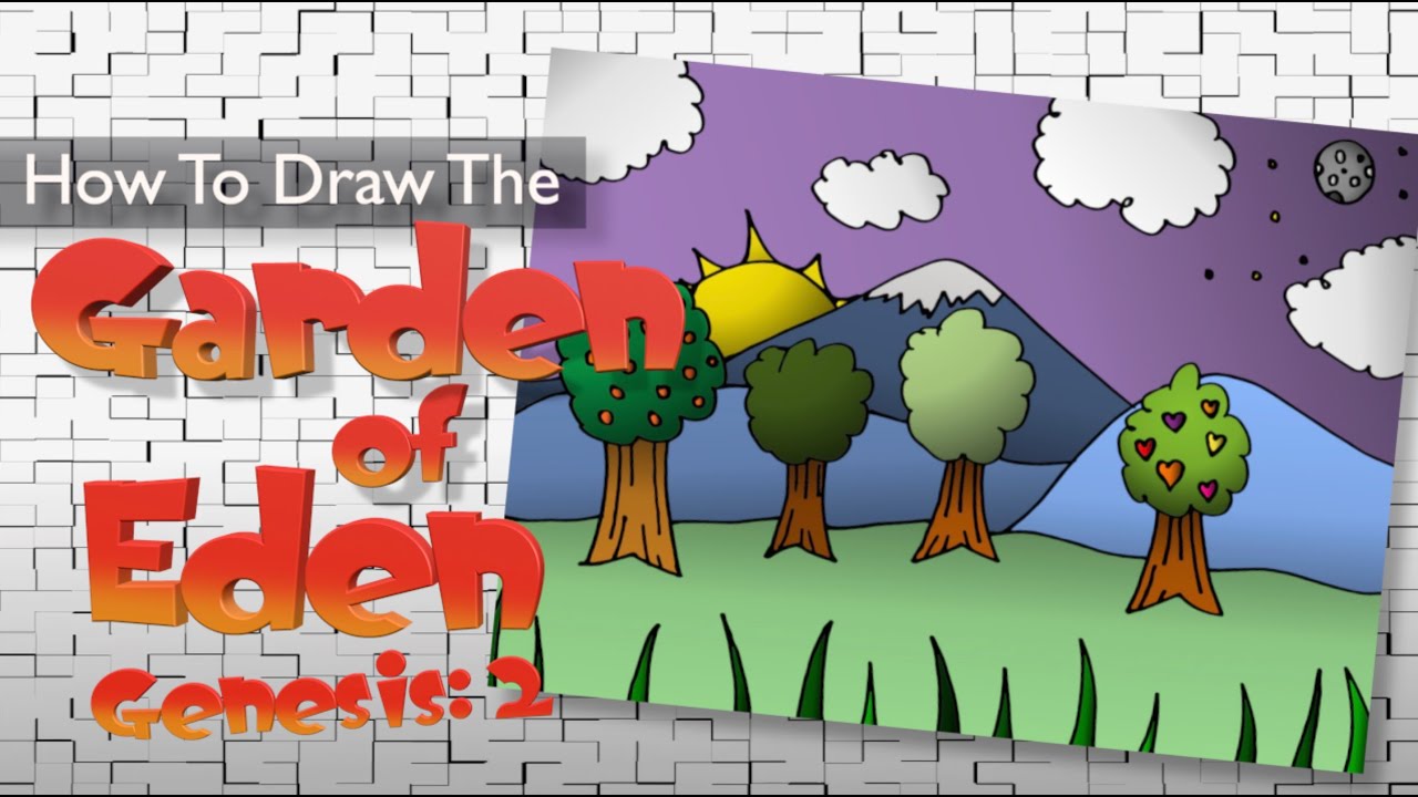 How to Draw the Garden of Eden ️ the Bible ️ Landscape ️ Easy ️ Step by ...