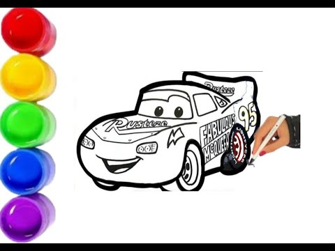 Lightning McQueen Drawing🚘🖍🎨/ How to draw car || Disney pixar cars ...