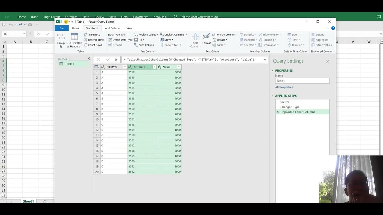 excel 2016 unpivot table with power query - YouTube