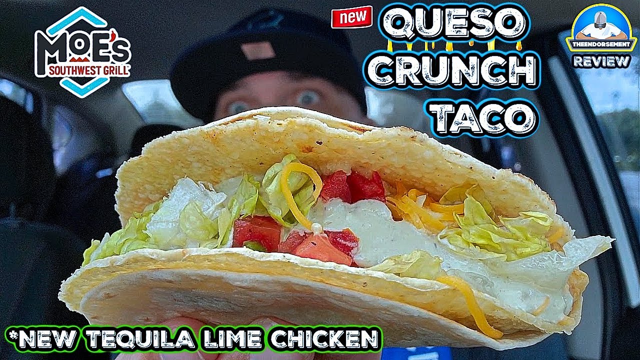 Moe's Southwest Grill® Queso Crunch Taco Review! 🧀🐔🌮 | NEW Tequila Lime ...