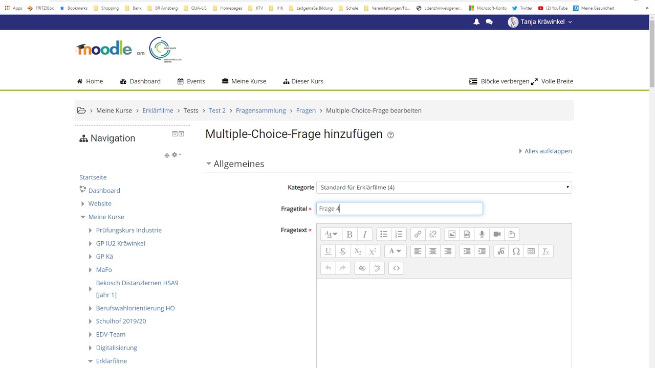 moodle: Tests erstellen - YouTube