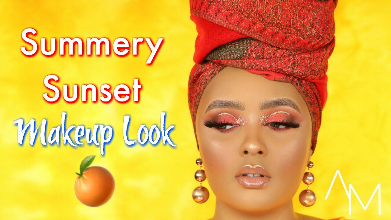 Burnt Orange Summery Sunset Makeup Tutorial! - YouTube