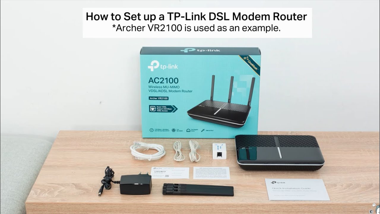 How to Set up a TP-Link DSL Modem Router via Web Browser (use Archer VR2100) - YouTube
