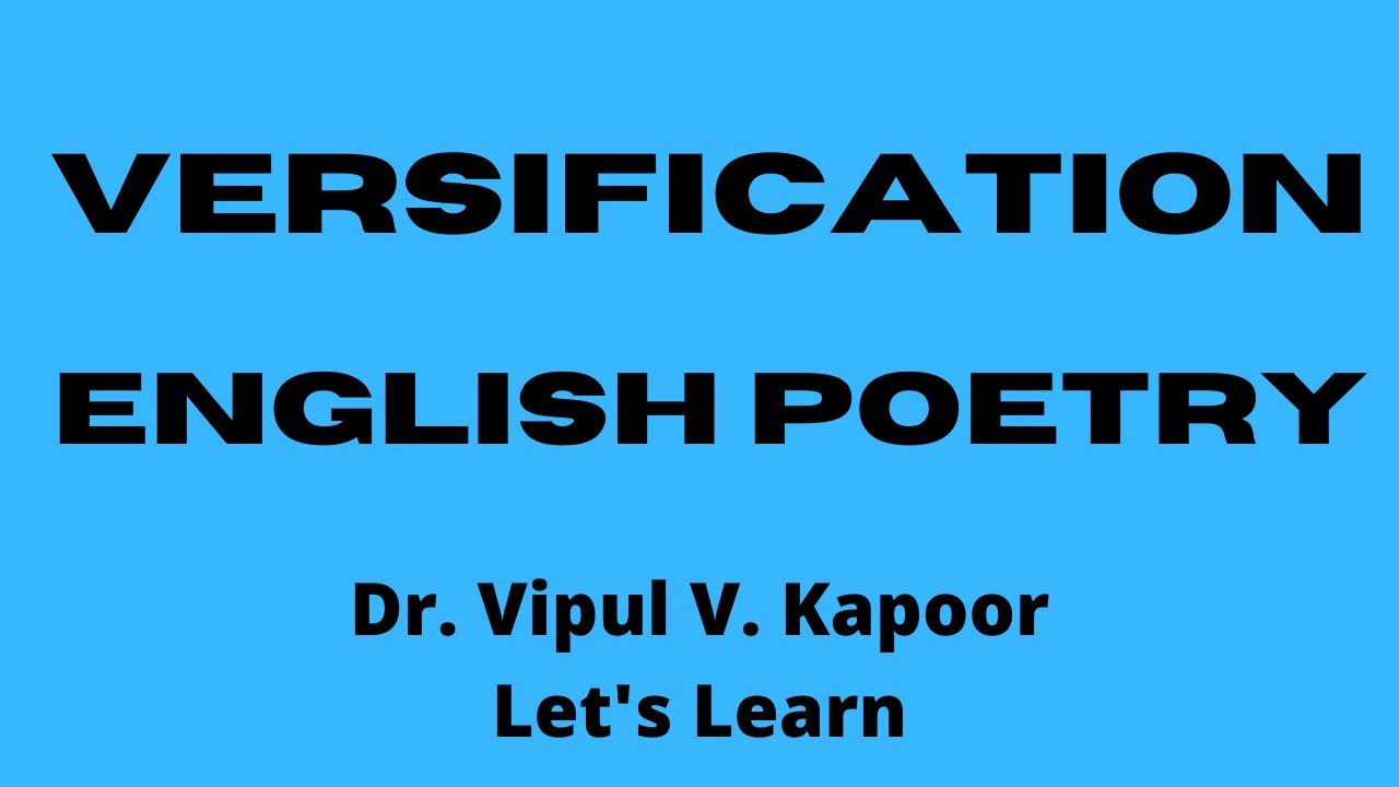 Versification in English Poetry / W. H. Hudson - YouTube