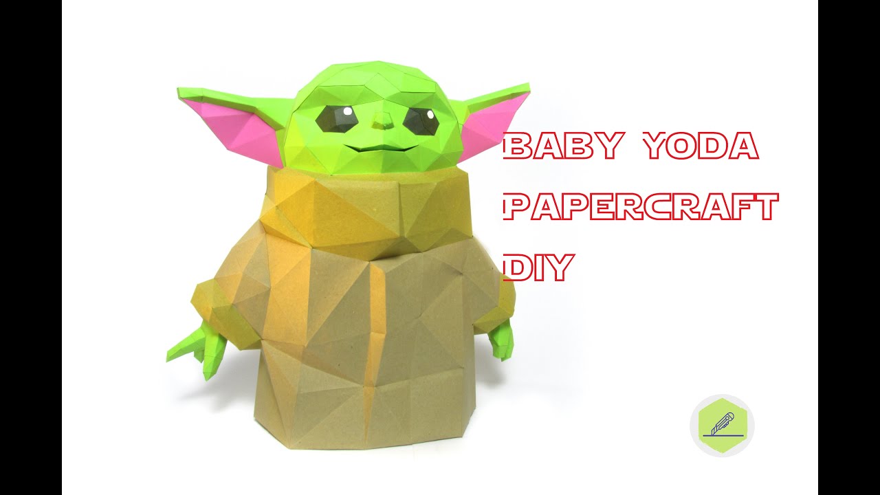 Baby Yoda Papercraft DIY FREE TEMPLATE - YouTube