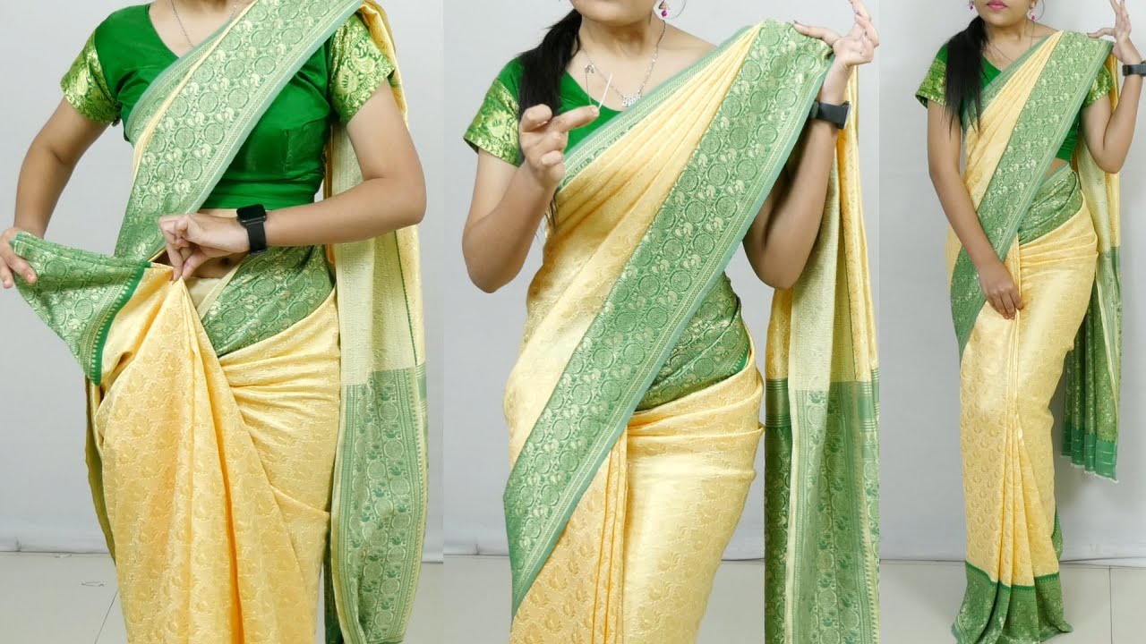 Wedding saree draping tutorial step by step | How to make perfect ...