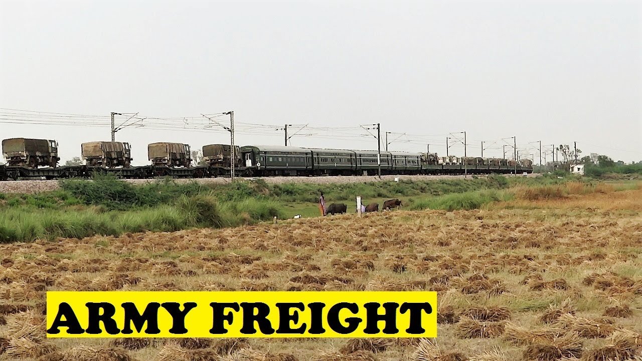Jhansi WAG7 Military Freight Train Sneak Churaman Nagri - YouTube