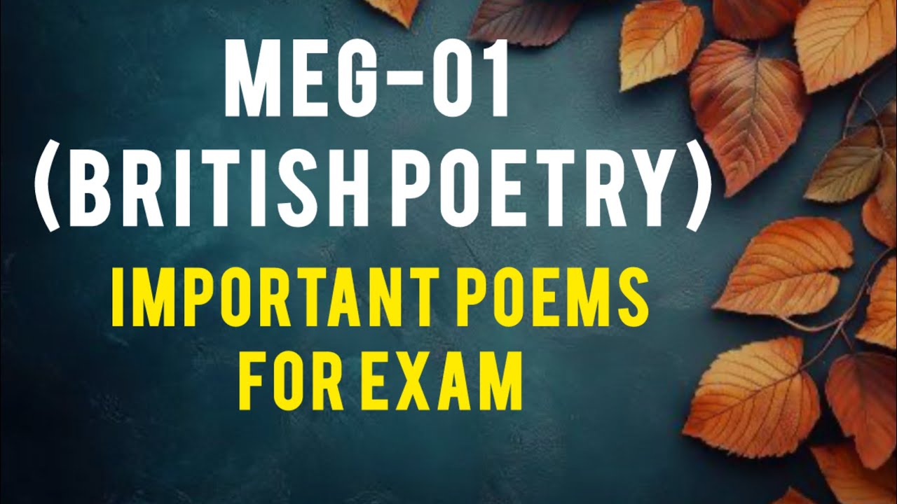 Meg01 Important poems for Exam | British Poetry important Poems for ...