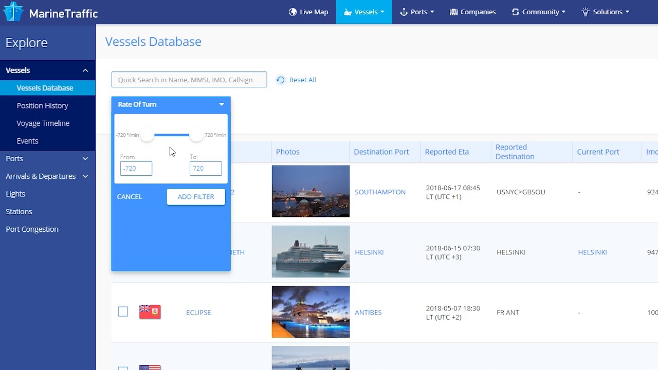 Voyage Data | MarineTraffic Online Services - YouTube
