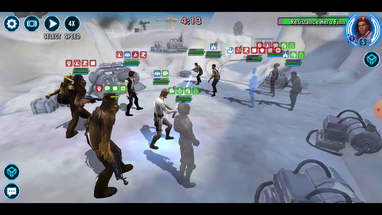 CLS-Rebels (35% on stun/stagger) vs. Finn/RHFinn/RHPoe/Poe/Zorii (L9 ...