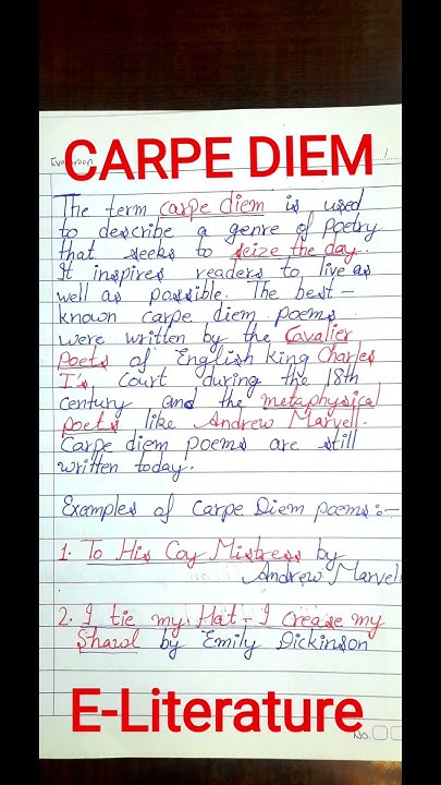 Literary Device - Carpe Diem Expained. - YouTube