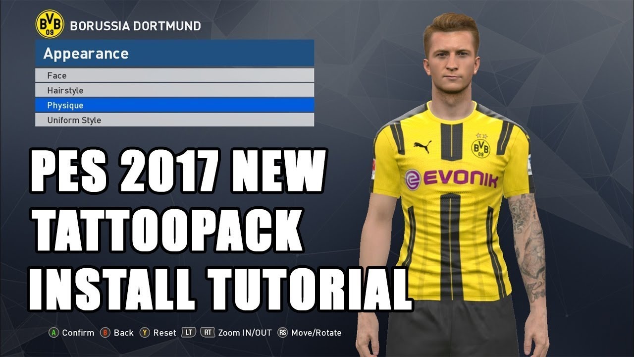 How To Add Tattoos To PES 17 Next Season Patch 19 - YouTube
