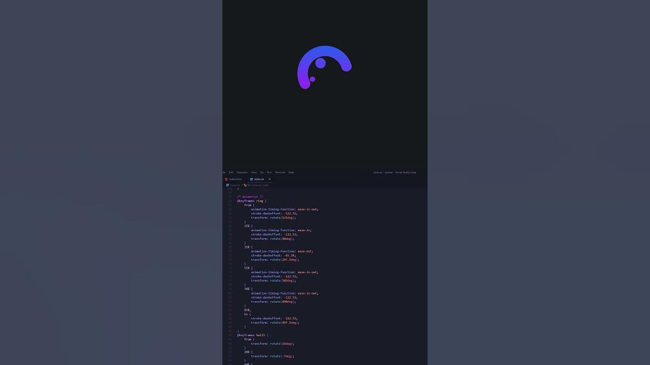 Css Loading Spinner Css Spinner Animation Using Html And Css Shorts Short Css Cssanimation