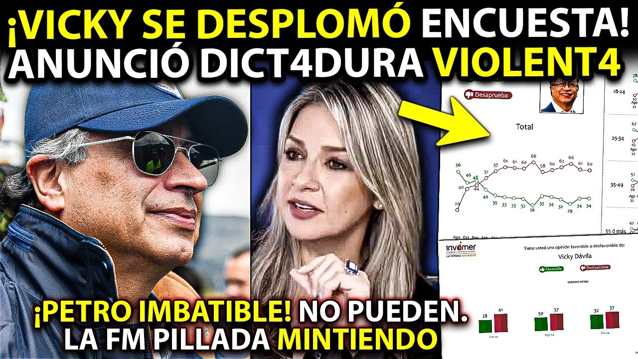 FINALIZA campaña Vicky ¡Se HUNDIÓ en encuesta uribista! Petro sigue ...