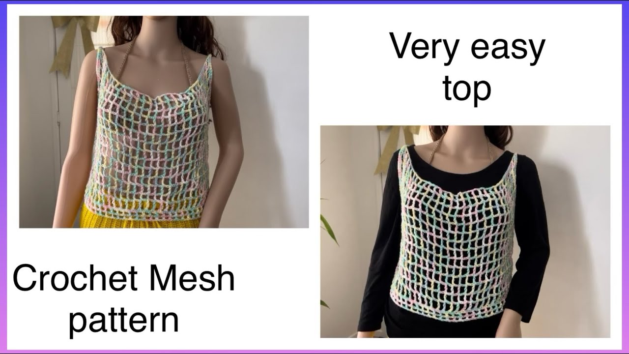 How to crochet mesh top | super easy tutorial - YouTube