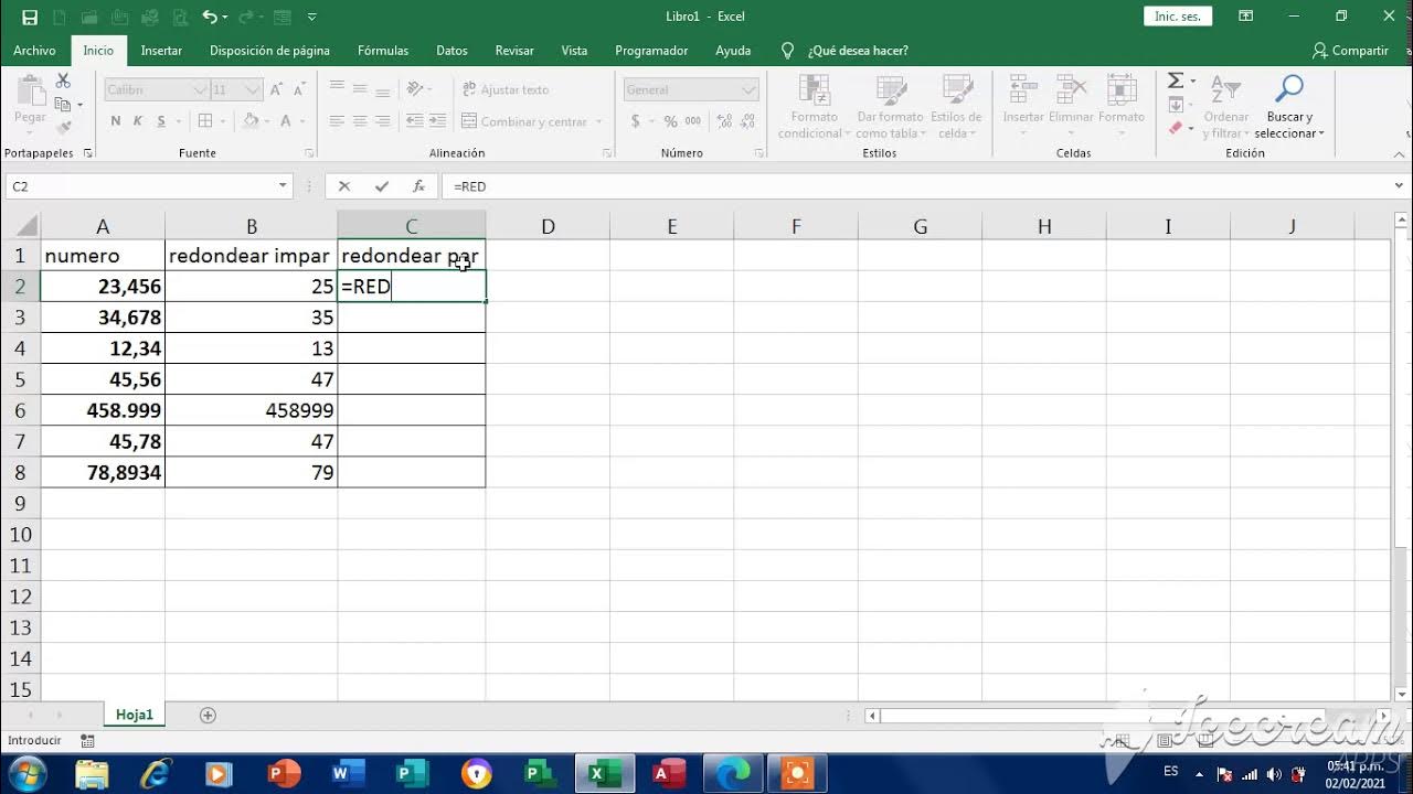 FUNCION REDONDEAR PAR E IMPAR EXCEL - YouTube
